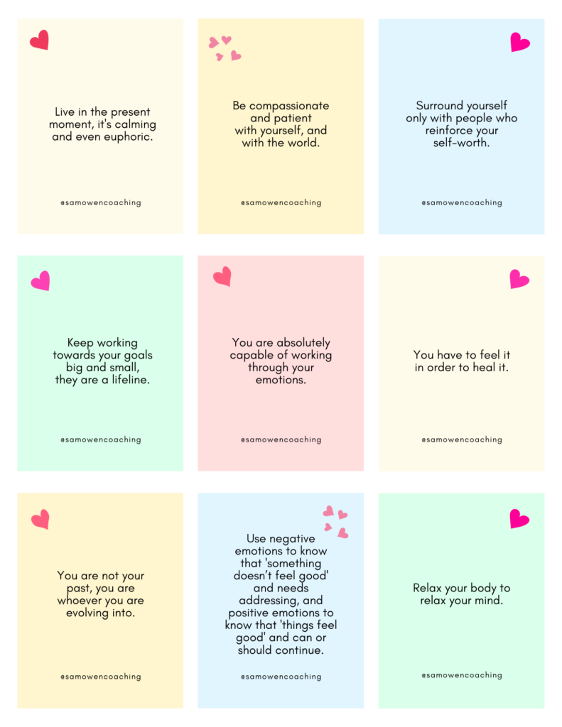 Mental Wellbeing Reminders Instant Download - Relationship Coach ...